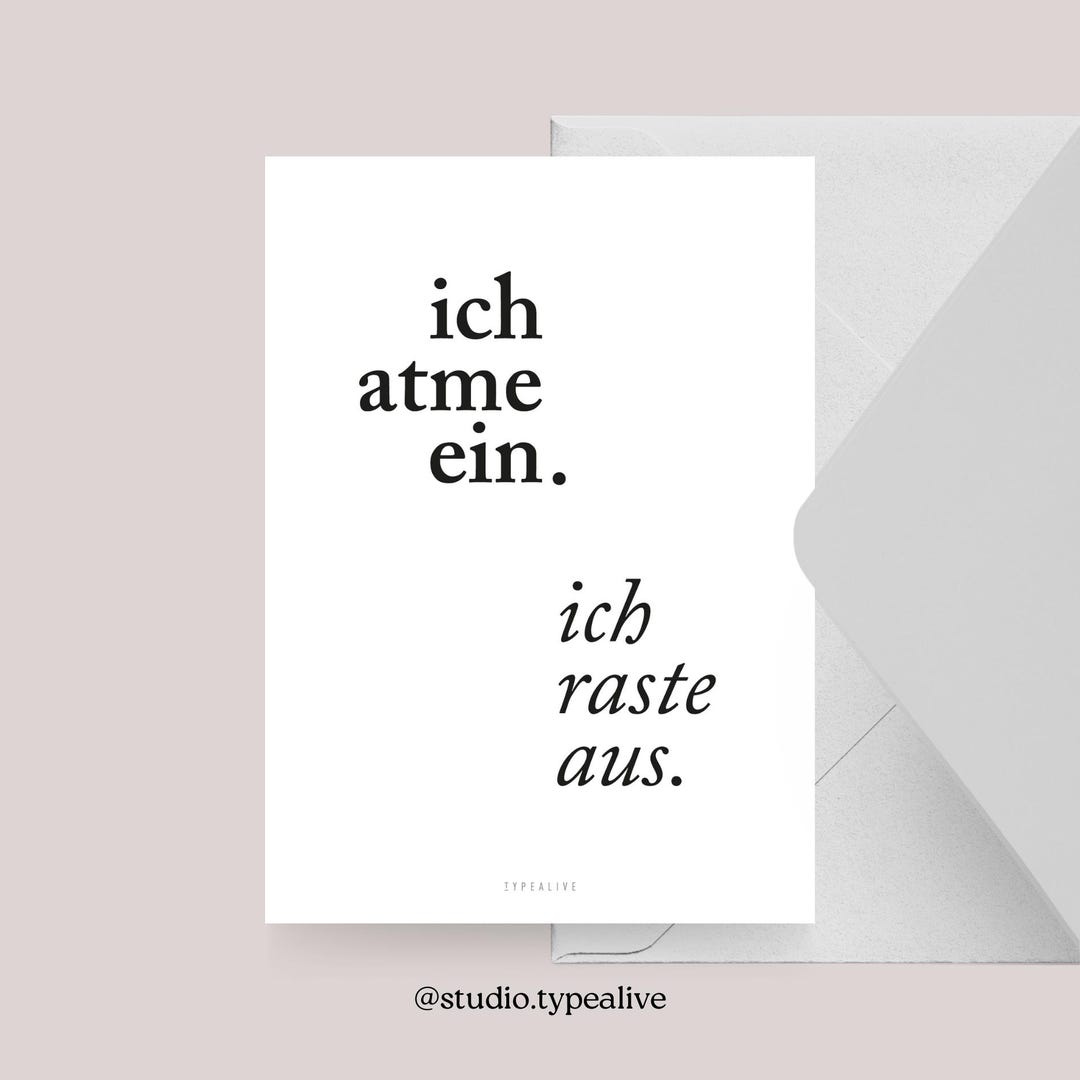 Postkarte / ICH ATME EIN / Lustige Geburtstagskarte Mit Spruch ich ...