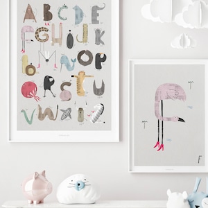 ABC Kids F / Alphabet, ABC Poster, Animal Alphabet, Letter, Children ...