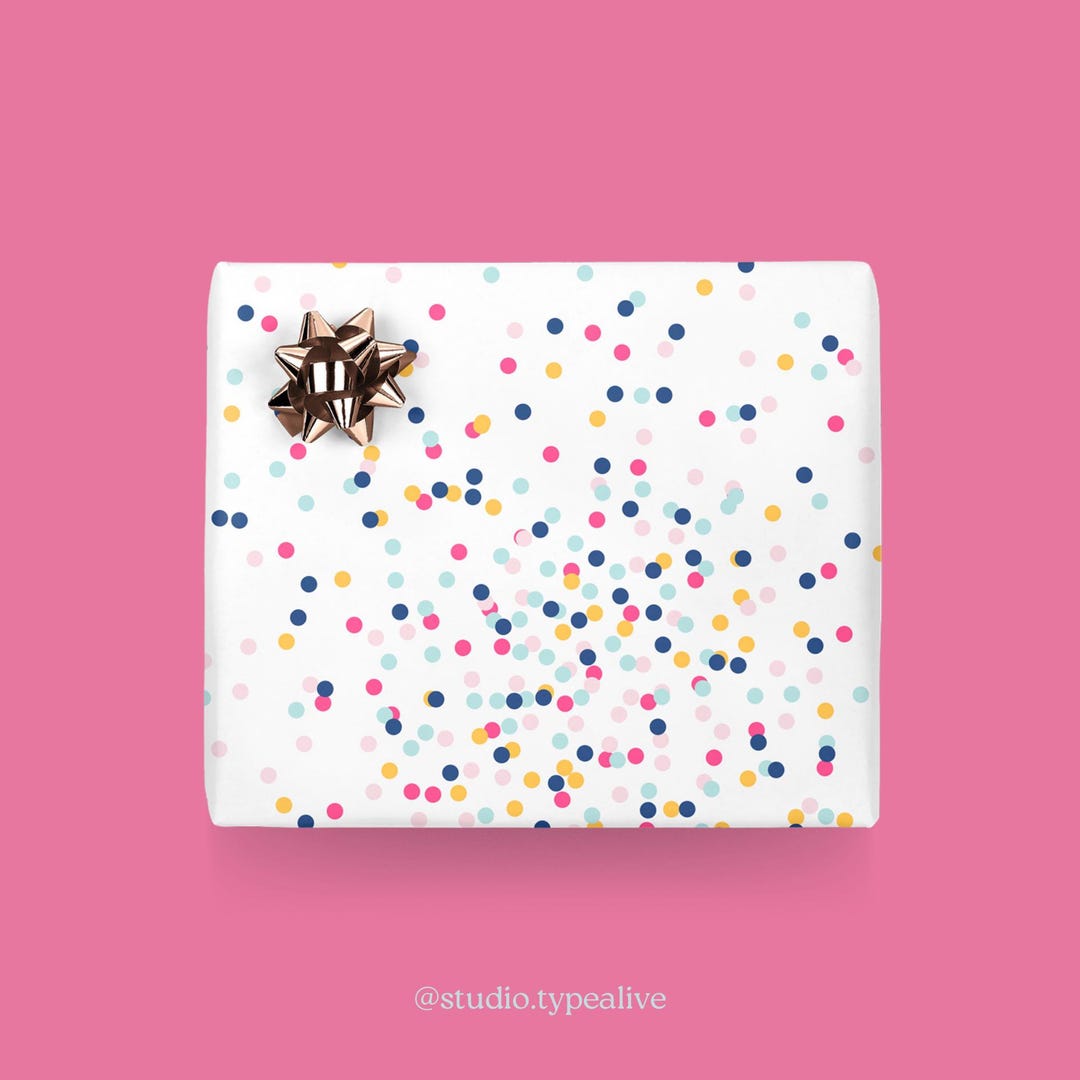 Gift Wrap / CONFETTI / Colorful Gift Sheets With Dots, for Christmas ...
