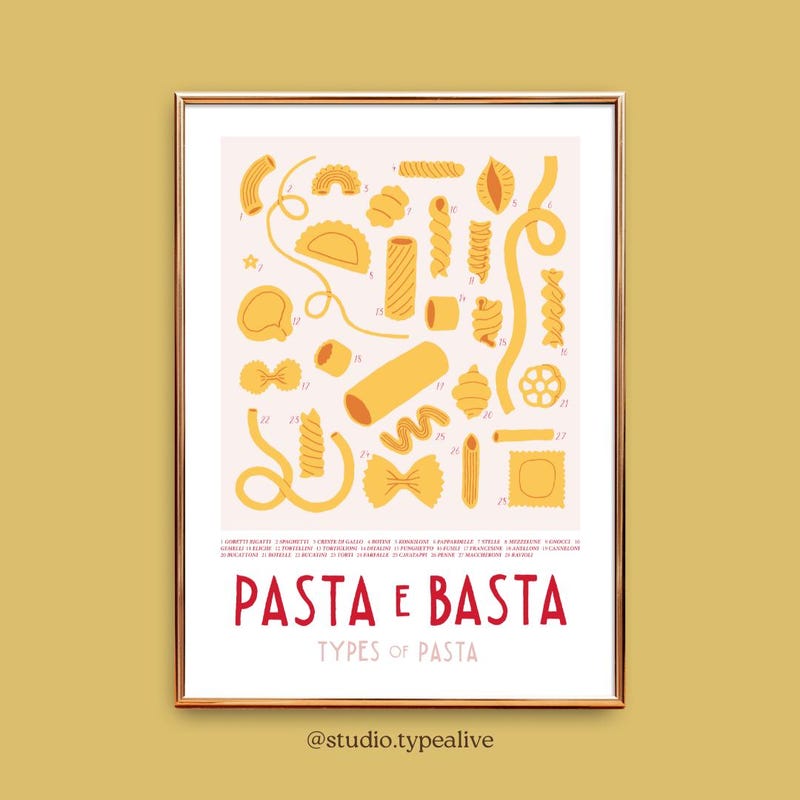 Pasta Poster - Etsy
