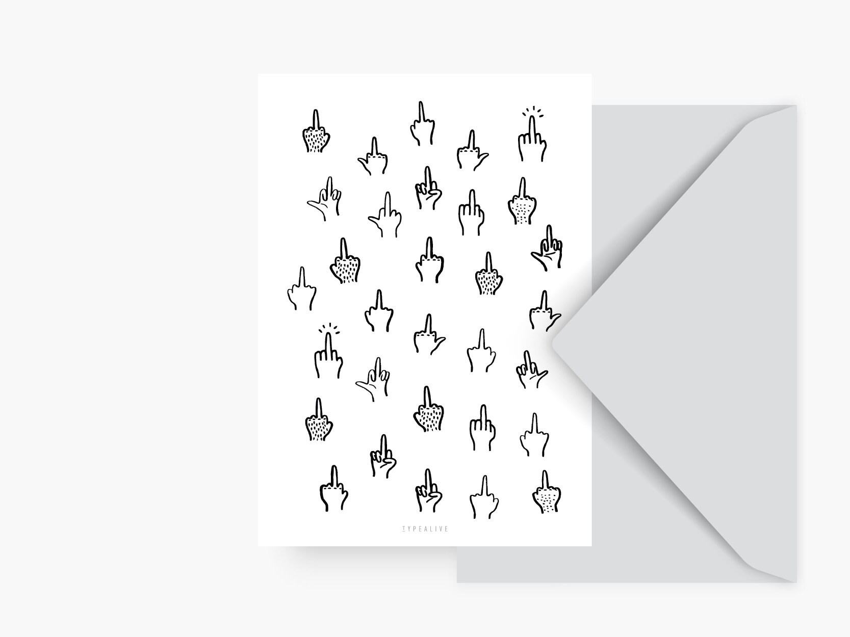 Paper Dad Girlfriend Postcard F*&k You Funny Card with Middle Finger ...