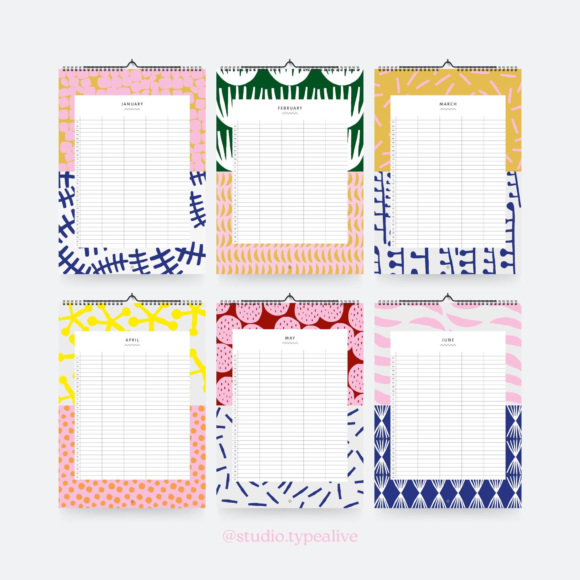 Family Calendar / PATTERN / Calendar for 2026, Family Planner, A3, With ...