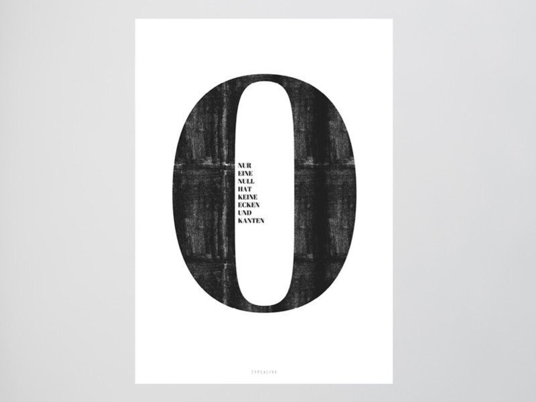 Null / Saying, Zero, Rough Edges, Typography Art, Kunstdruck Poster ...