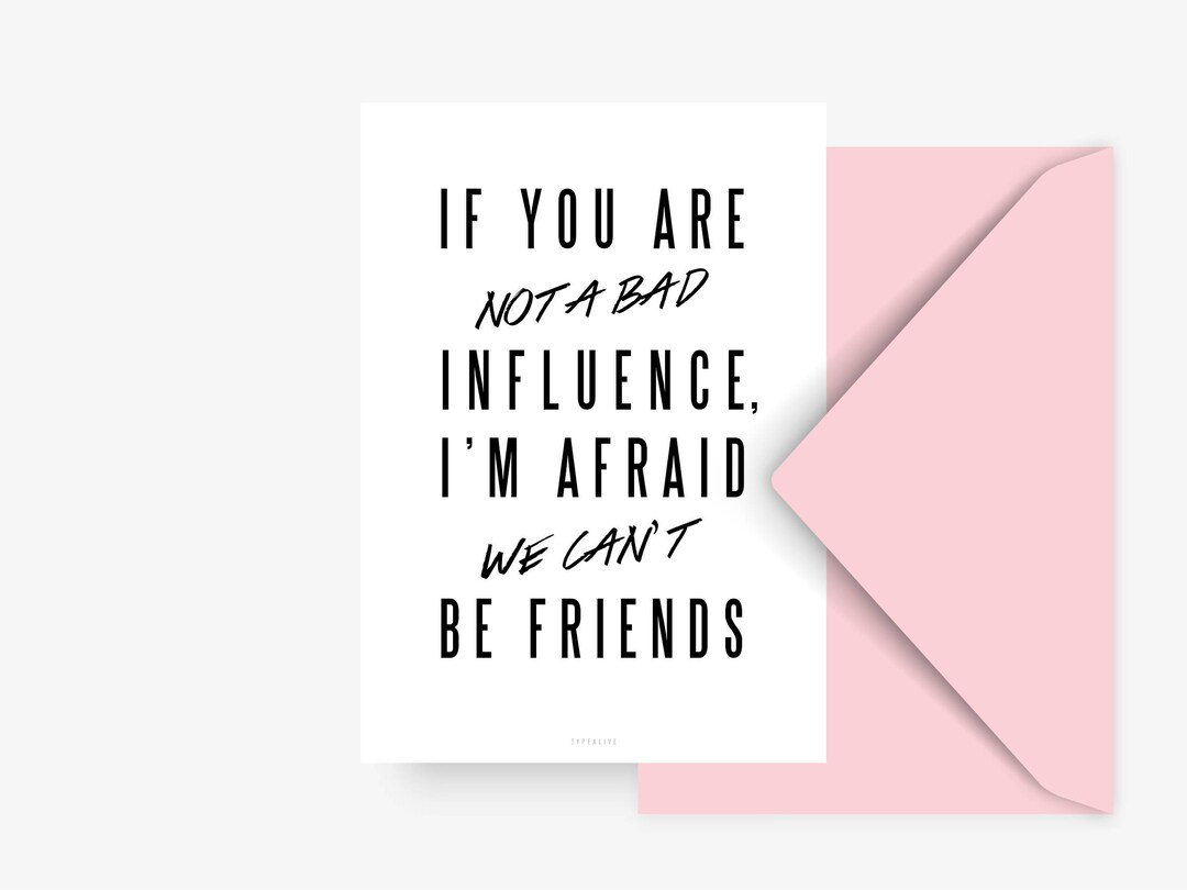 Postcard / BAD INFLUENCE / Funny and Beautiful Greeting Card With ...