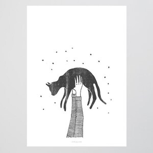 Hi Cat / Hold, Arms, Air, Fine Art-print, Wall-art, Minimal Poster Art ...