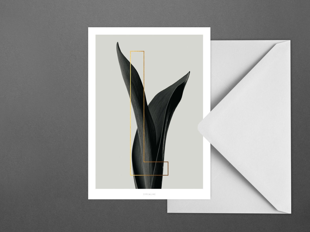 Postkarte ABC Plants L / Typography, Letter, Card, Postcard, Greeting ...