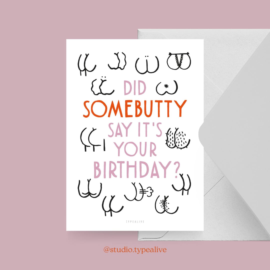 Birthday Card / SOMEBUTTY BIRTHDAY / Funny Birthday Card With a Witty ...