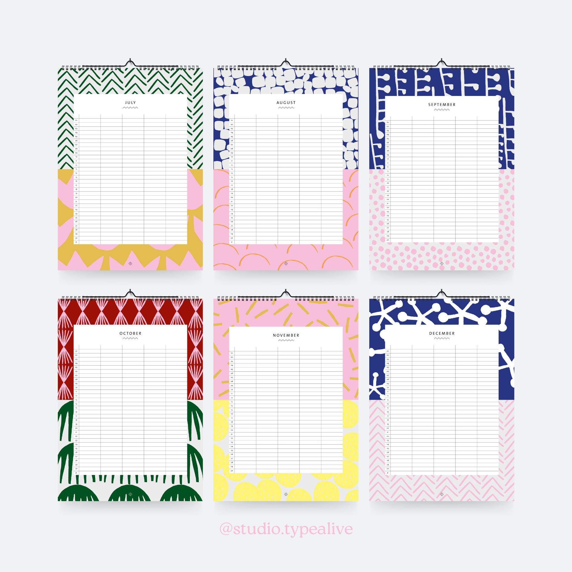 Family Calendar / PATTERN / Calendar for 2026, Family Planner, A3, With ...