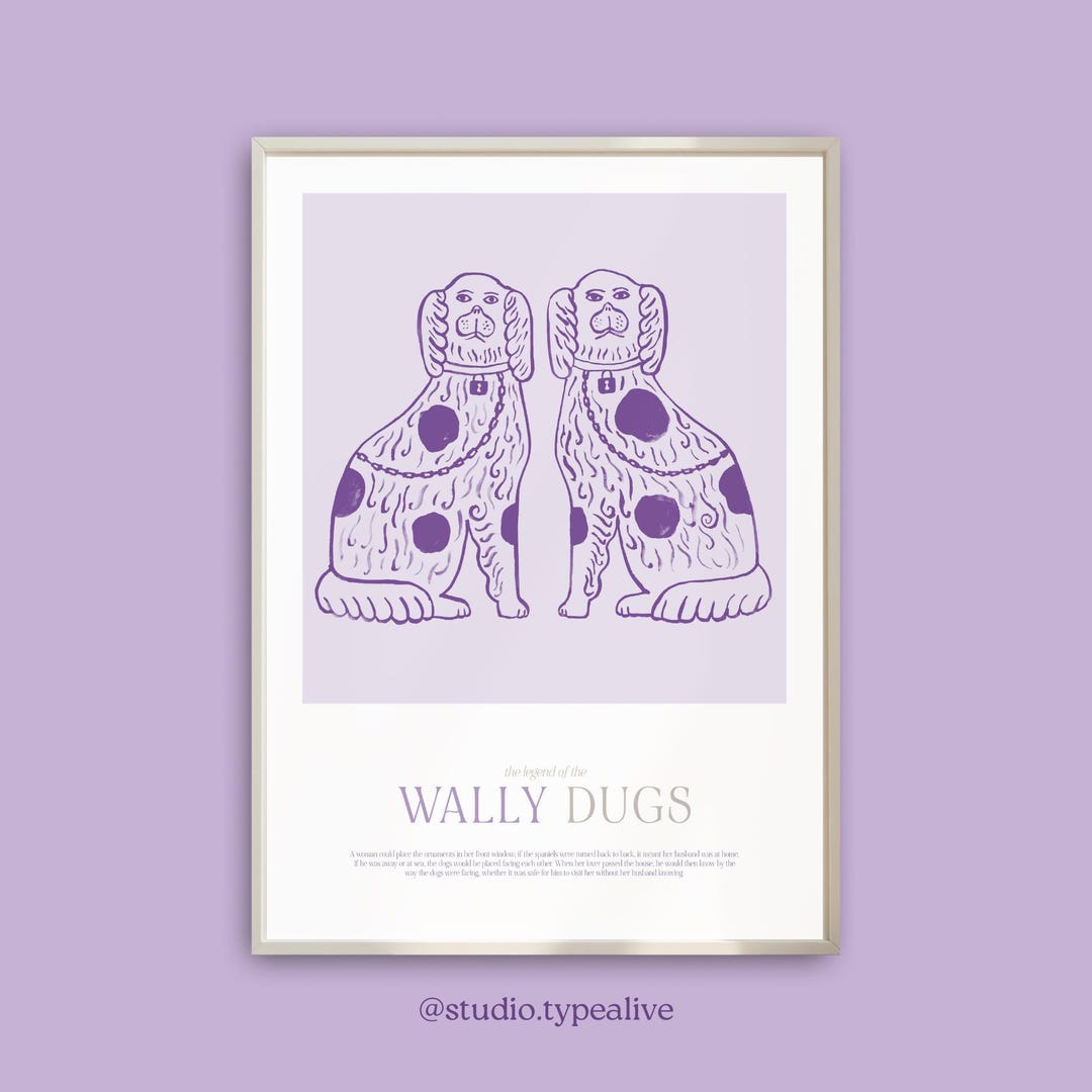 Poster Wall Picture / WALLY DUGS / Poster Staffordshire, Ceramic Dog ...