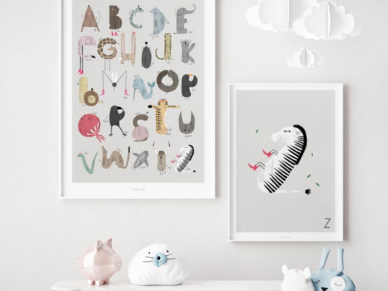Poster Mural / ABC Kids Z / ABC Poster, Animal Alphabet, Letters ...