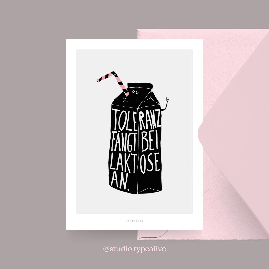 Postcard / TOLERANCE / Funny and Beautiful Greeting Card With Saying ...