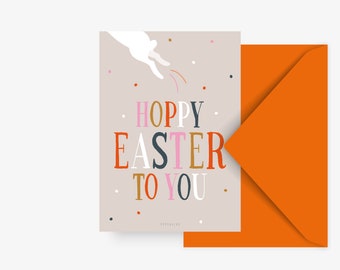 Hoppy Easter Handprint Printable Card Hoppy Easter Crafts for - Etsy