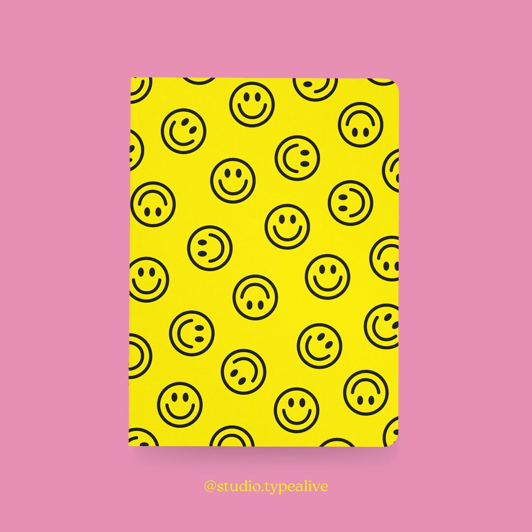 Notebook / SMILEY NO. 1 / Notebook A5 Blank, With Smileys, Yellow ...