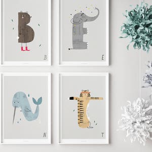 ABC Kids N / Alphabet ABC Poster Animal Alphabet Letter - Etsy