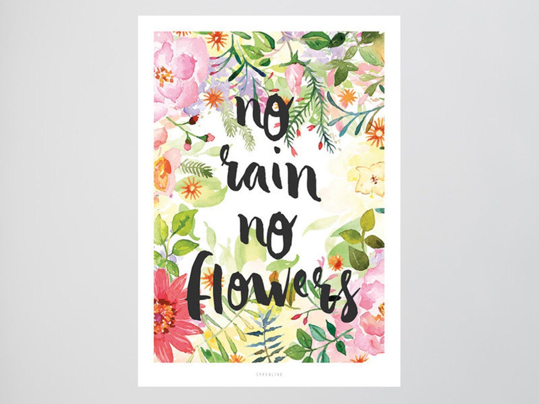 No Flowers / Rain, Colorful, Blossom, Fine Art-print, Wall-art, Minimal ...