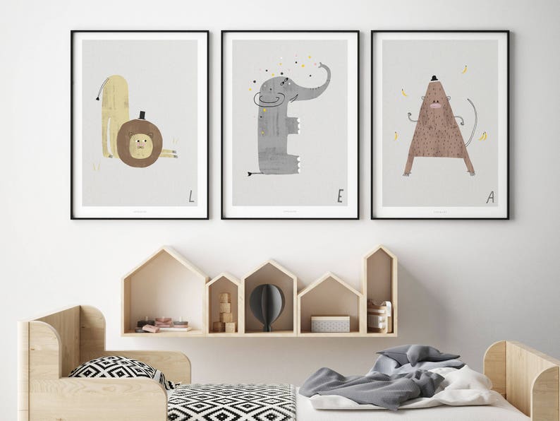 ABC Kids E / Alphabet ABC Poster Animal Alphabet Letter | Etsy
