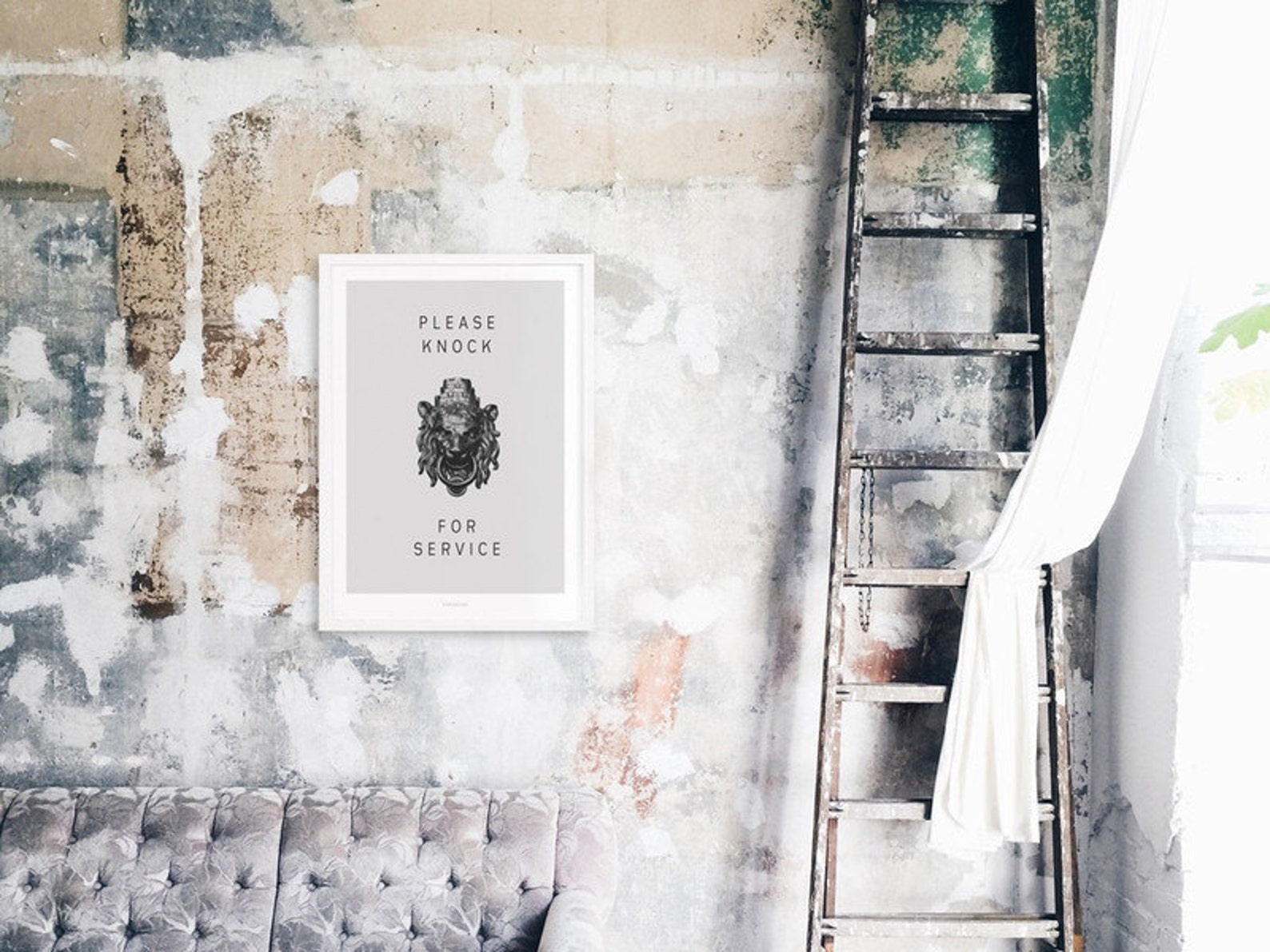 Poster Mural / Please Knock / Door Knocker, Lion, Living Room ...
