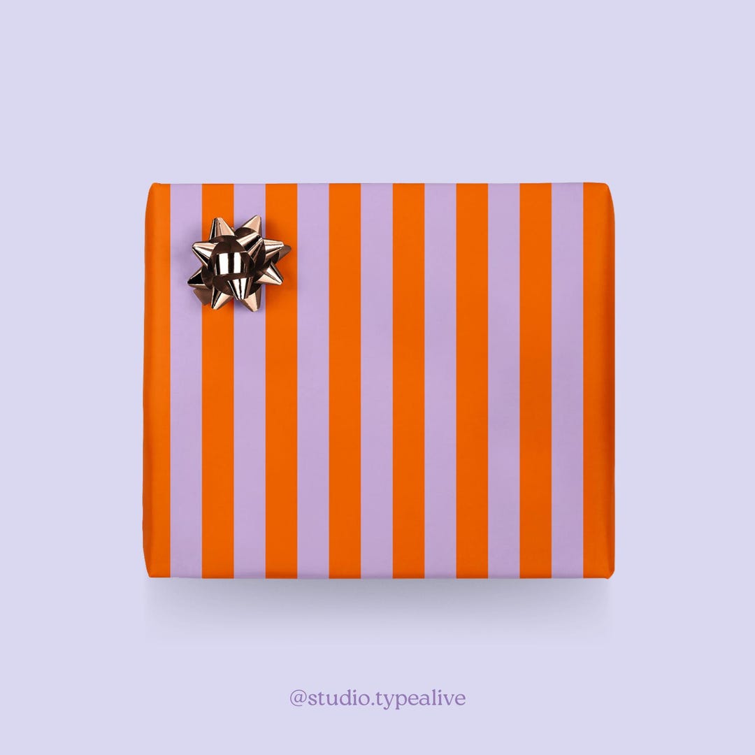 Gift Wrap / STRIPES NO. 1 / Red and Blue Gift Wrap With Stripes, for ...