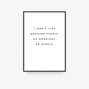 Morning People / Morning Typography Art Kunstdruck Poster - Etsy