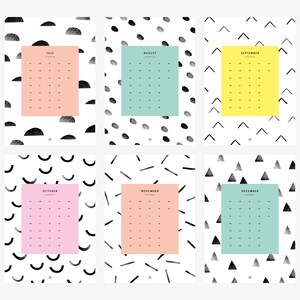 Wall Calendar / BLACK & WHITE / DIN A4, Illustrated Patterns, Calendar ...