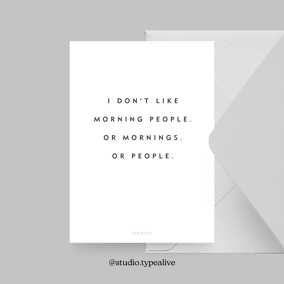 Postcard / MORNING PEOPLE / Funny and Beautiful Greeting Card With ...