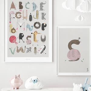 Poster Wall Picture / ABC Kids S / ABC Poster, Animal Alphabet, Letters ...