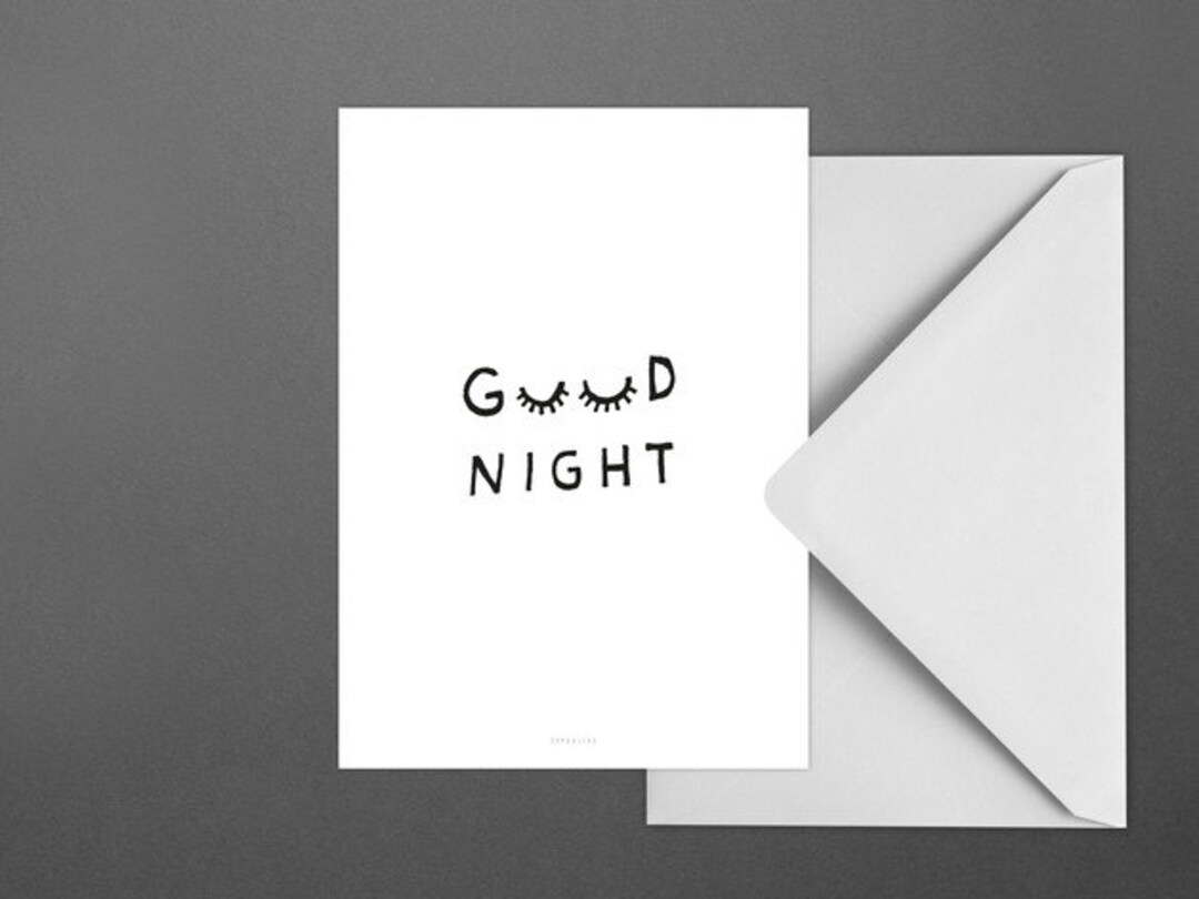 Postcard / GOOD NIGHT / Funny and Beautiful Greeting Card With Saying ...
