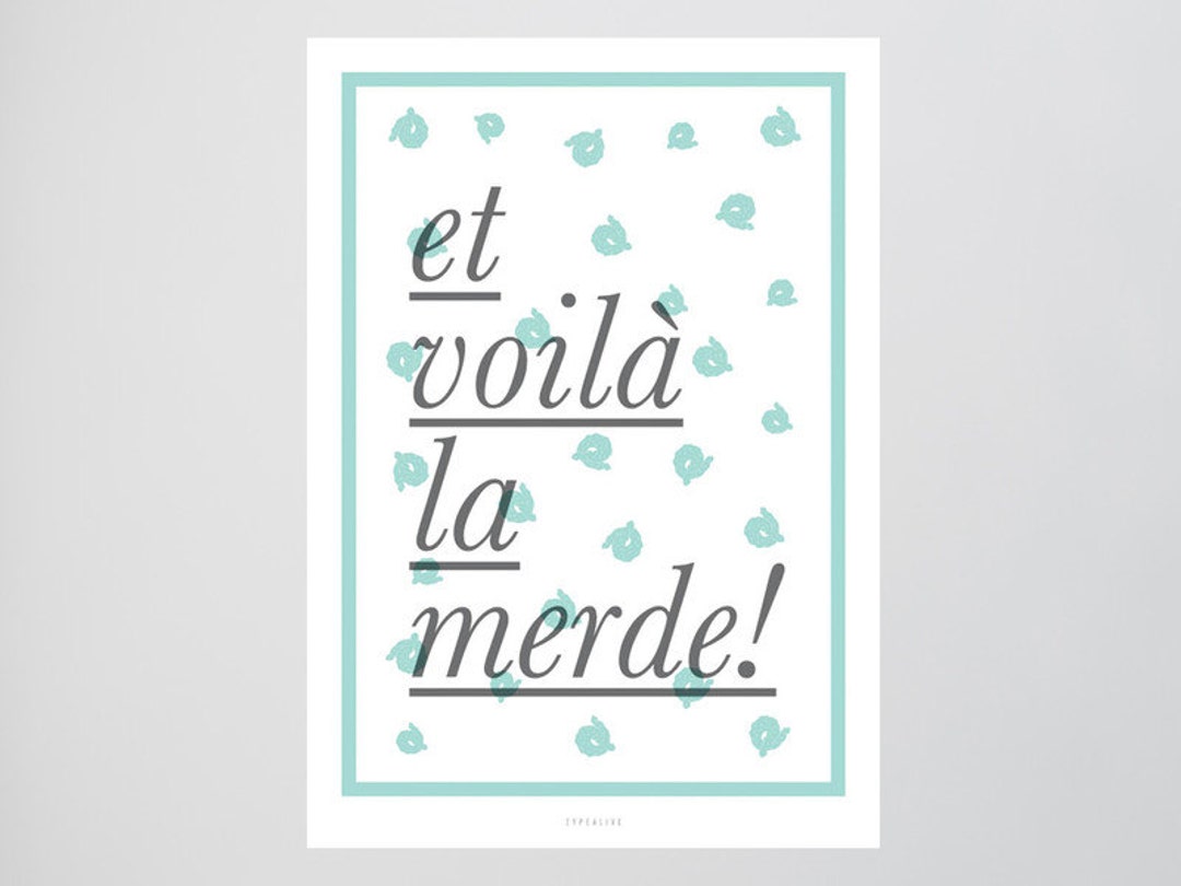 Poster Wandbild / Merde / Spruch, Voila, Scheiße, Wohnzimmer Deko ...