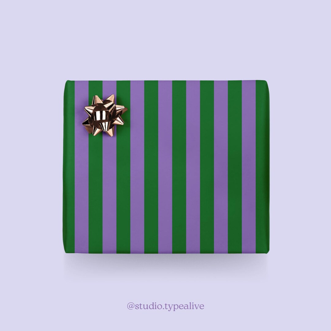 Gift Wrap / STRIPES NO. 2 / Green-blue Gift Sheets With Stripes, for ...