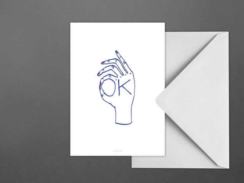 Postkarte OK / Hand Okay Card Postcard Greeting Card - Etsy