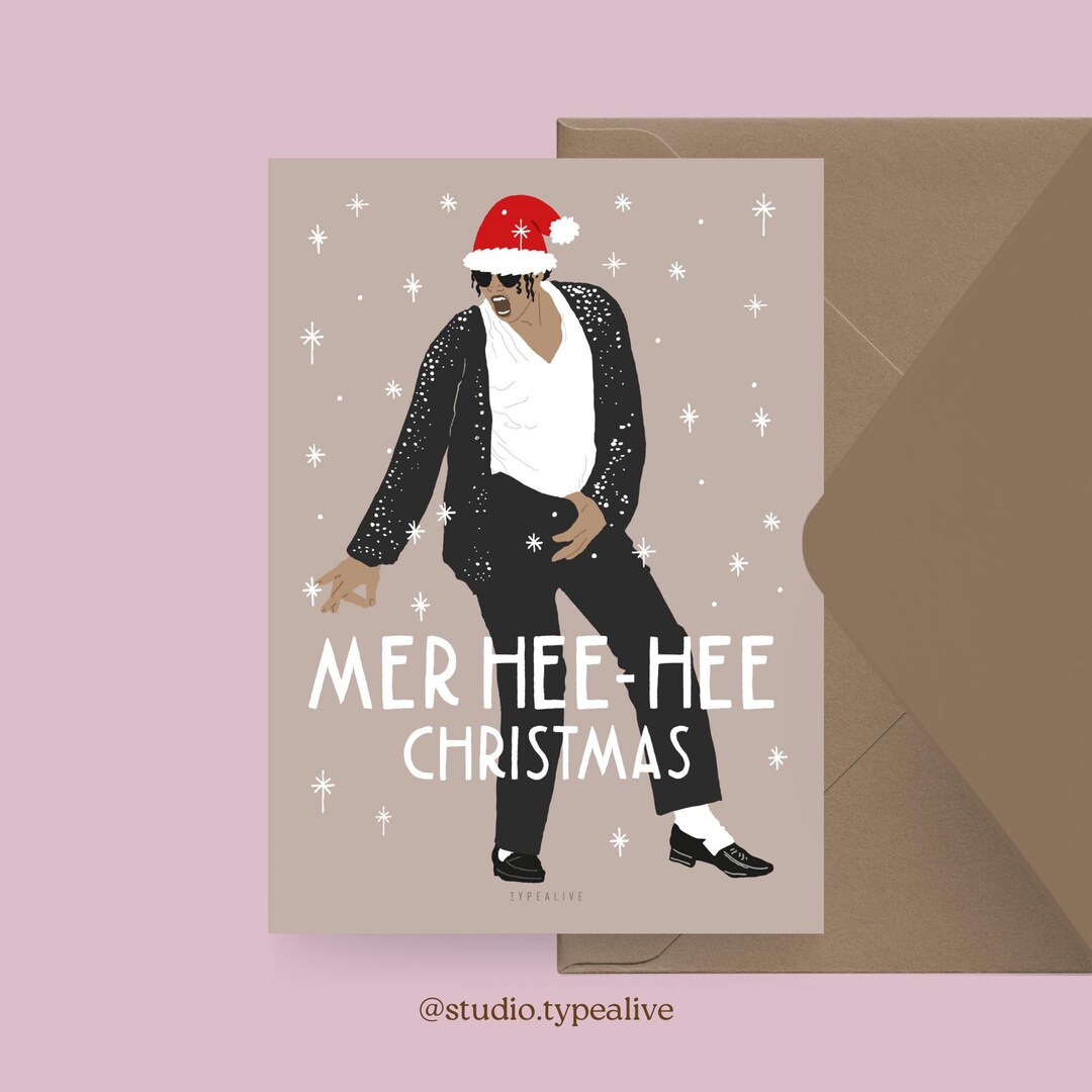 Christmas Card / MER HEE-HEE / Funny Christmas Postcard With a Witty ...