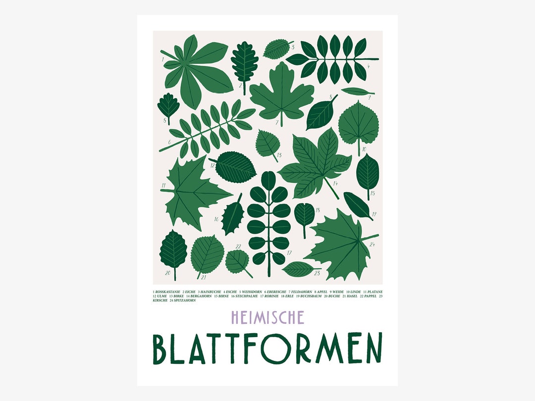 Blattformen No. 2 / Poster Mit Blättern Fürs Kinderzimmer Print ...