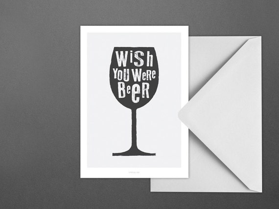 Postkarte Bier / Quote Wish Beer Card Postcard Greeting - Etsy