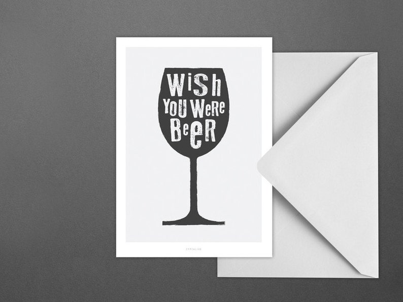 Postkarte Bier / Quote Wish Beer Card Postcard Greeting - Etsy