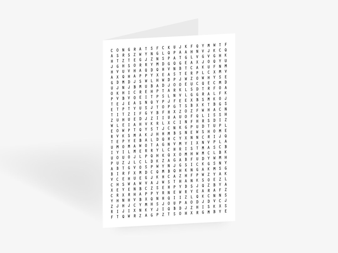 Greeting Card / JUMBLED LETTERS / Greeting Card Set With Envelope ...