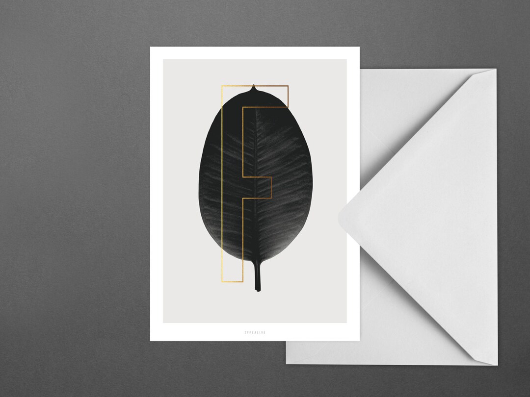 Postkarte ABC Plants F / Typography Letter Card Postcard - Etsy