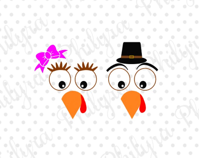Girl and Boy Turkey Svg,thanksgiving Svg, Digital Cutting File, DXF - Etsy