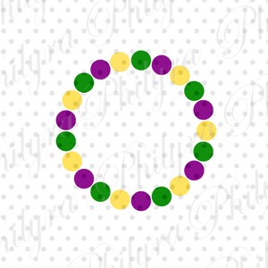 Mardi Gras Circle Frame, Bead Frame, Monogram Frame, Digital Cutting ...