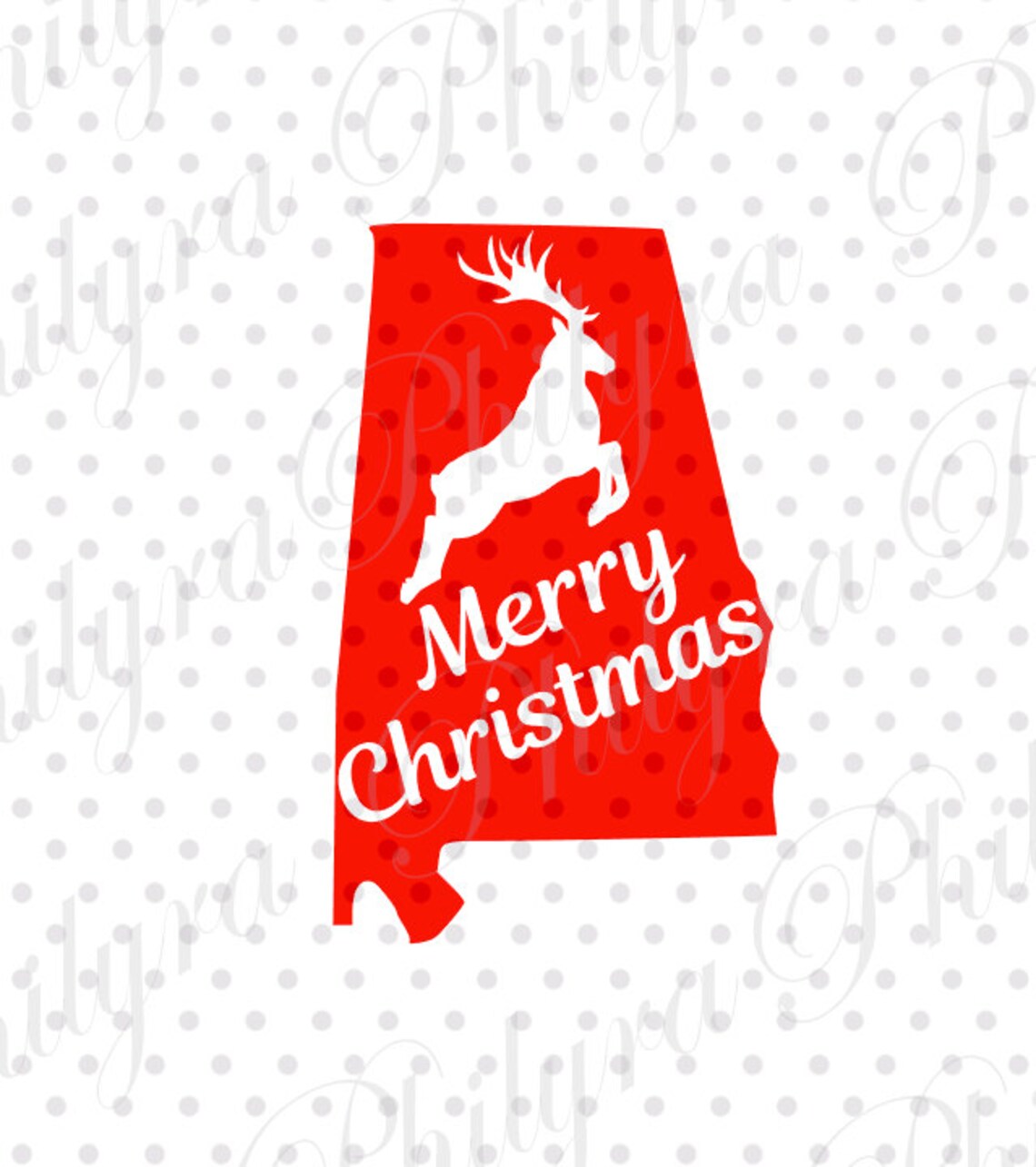 Alabama Merry Christmas Svg Reindeer Deer Buck Svg Sign | Etsy