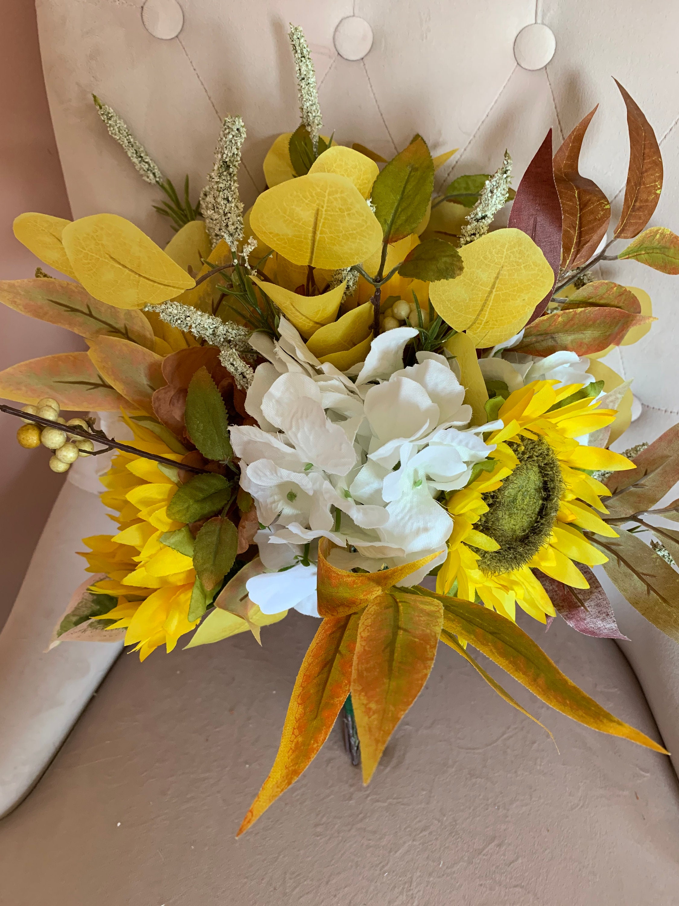 Sunflower and Hydrangea Bouquet - Etsy