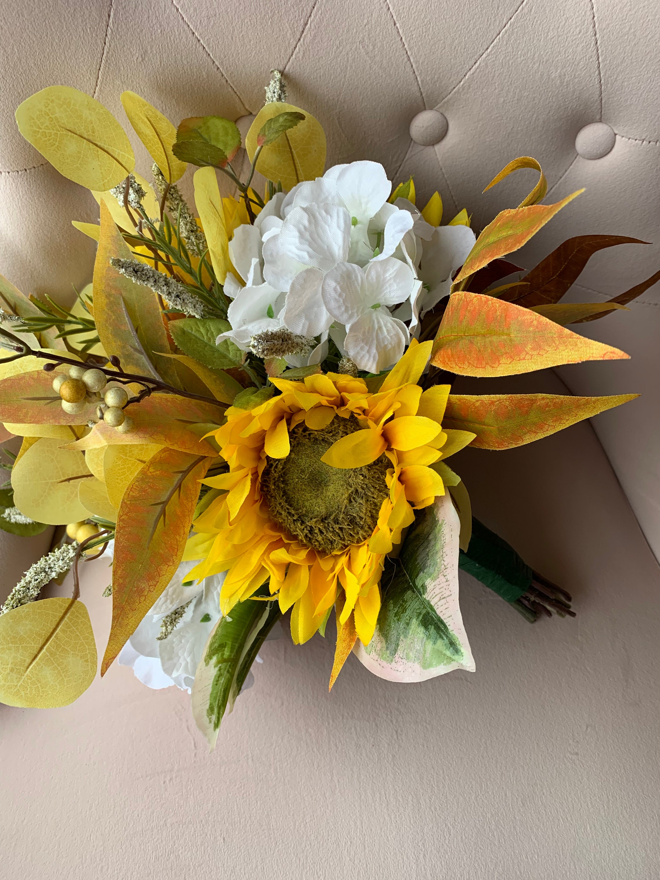 Sunflower and Hydrangea Bouquet - Etsy