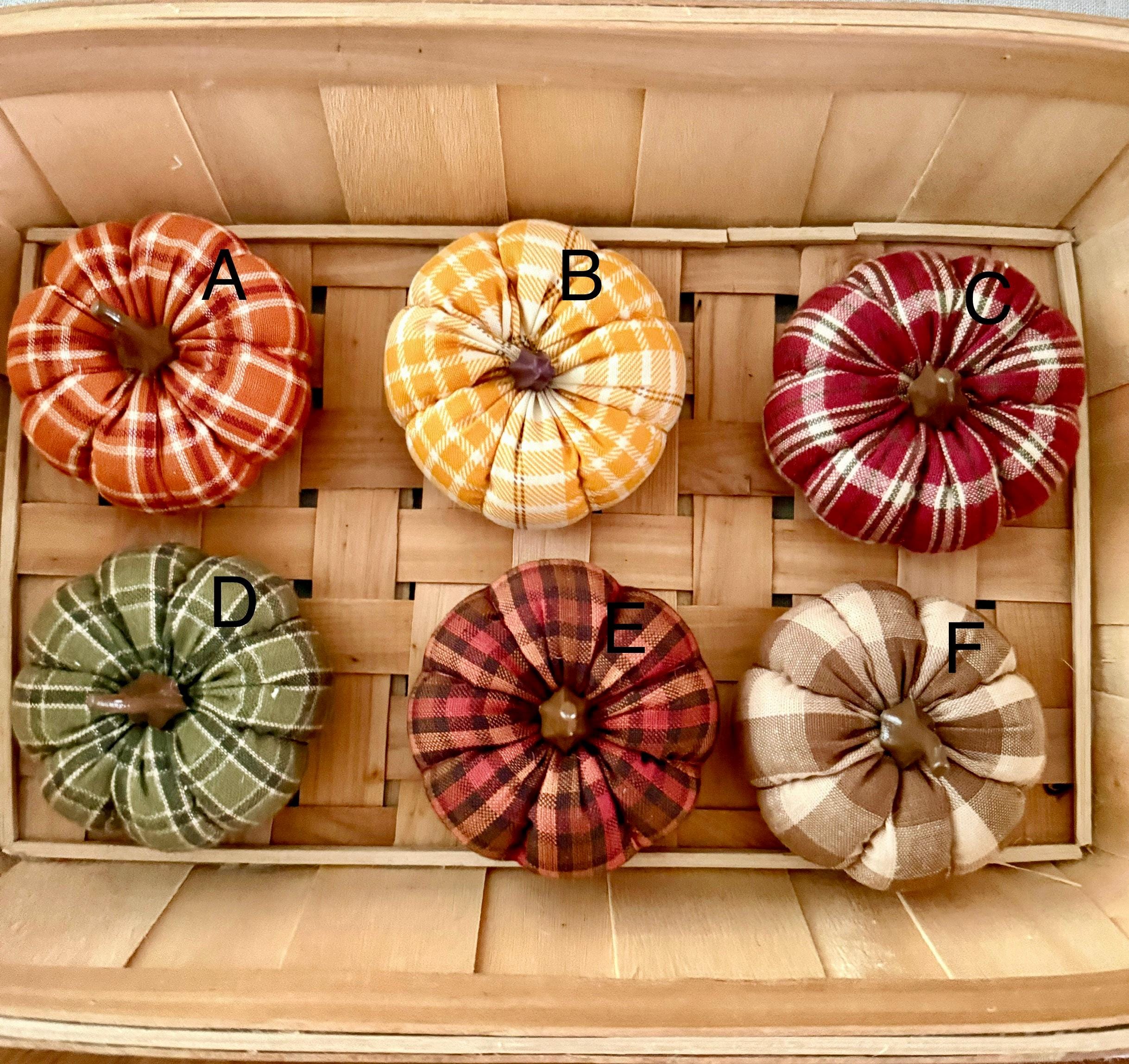 Handmade Mini Plaid Fabric Pumpkins, Fall Tiered Tray Decor - Etsy