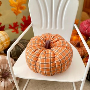 Handmade Fabric Pumpkins Plaid Flannel Mini Jack Pumpkin Fall Autumn ...