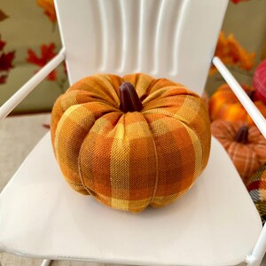 Handmade Fabric Pumpkins Plaid Flannel Mini Jack Pumpkin Fall Autumn ...