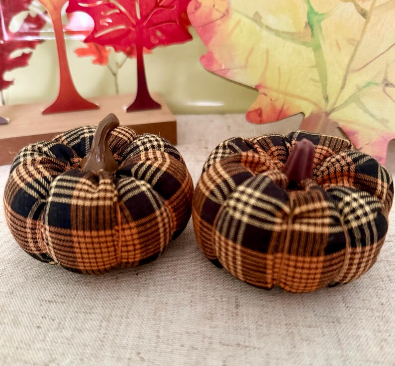 Handmade Plaid Fabric Pumpkins: Fall Harvest Bowl Fillers, Thanksgiving ...