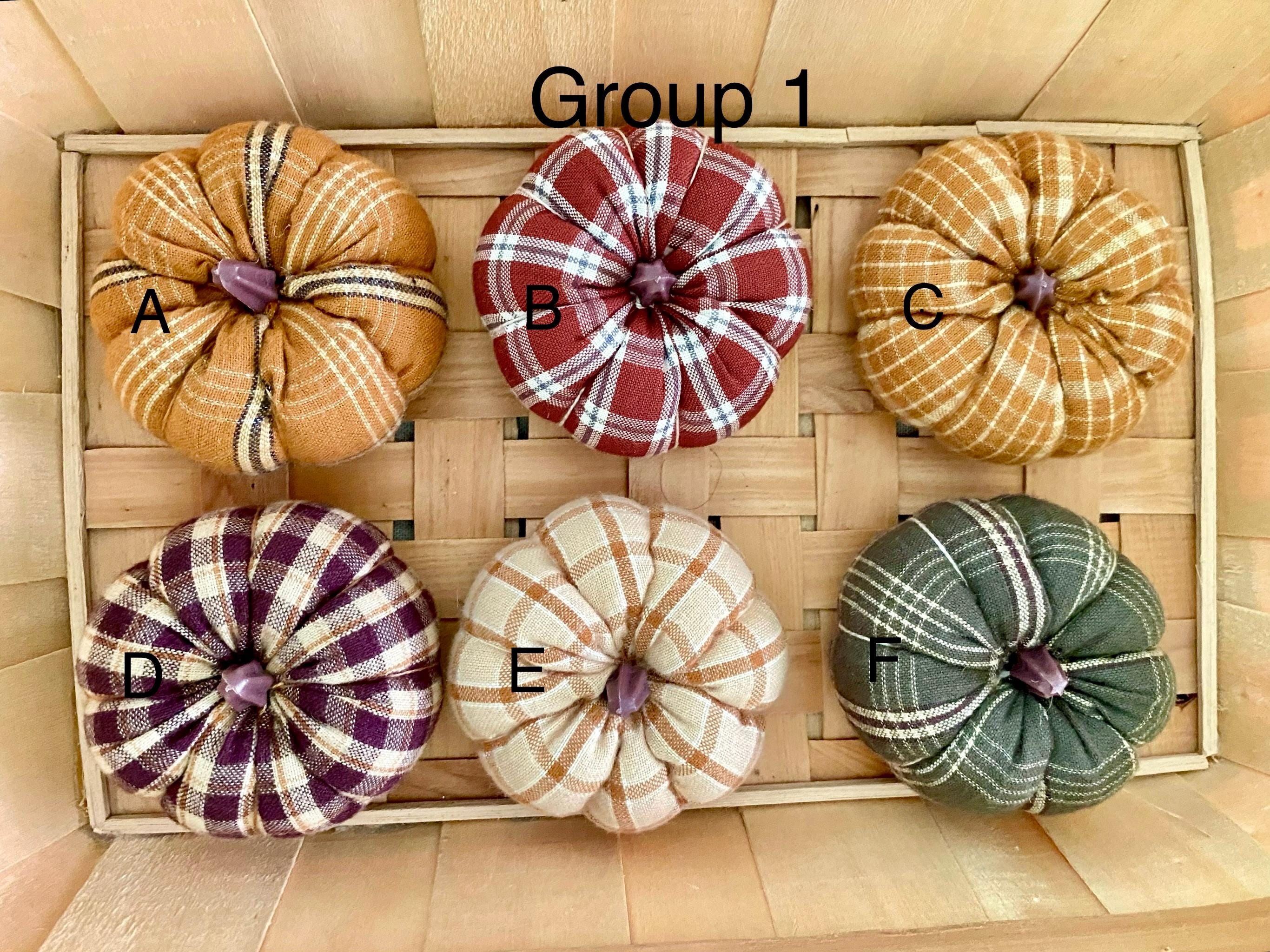 Handmade Mini Plaid Fabric Pumpkins, Fall Tiered Tray Decor - Etsy