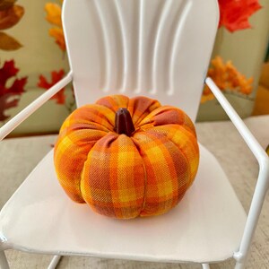 Handmade Fabric Pumpkins Plaid Flannel Mini Jack Pumpkin Fall Autumn ...