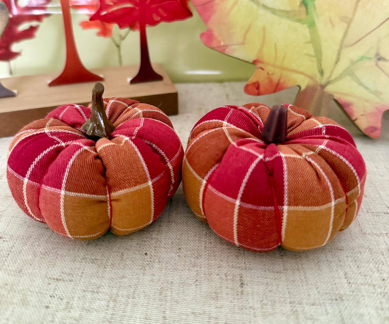 Handmade Plaid Fabric Pumpkins: Fall Harvest Bowl Fillers, Thanksgiving ...