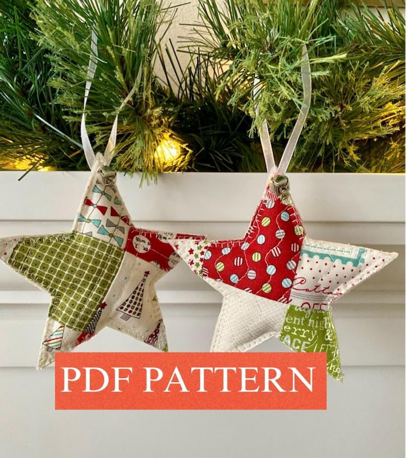 Patchwork Star Ornament 4 1/4” PDF PATTERN - Etsy