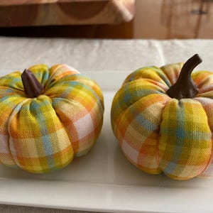 Handmade Fabric Pumpkins Plaid Flannel Mini Jack Pumpkin Fall Autumn ...